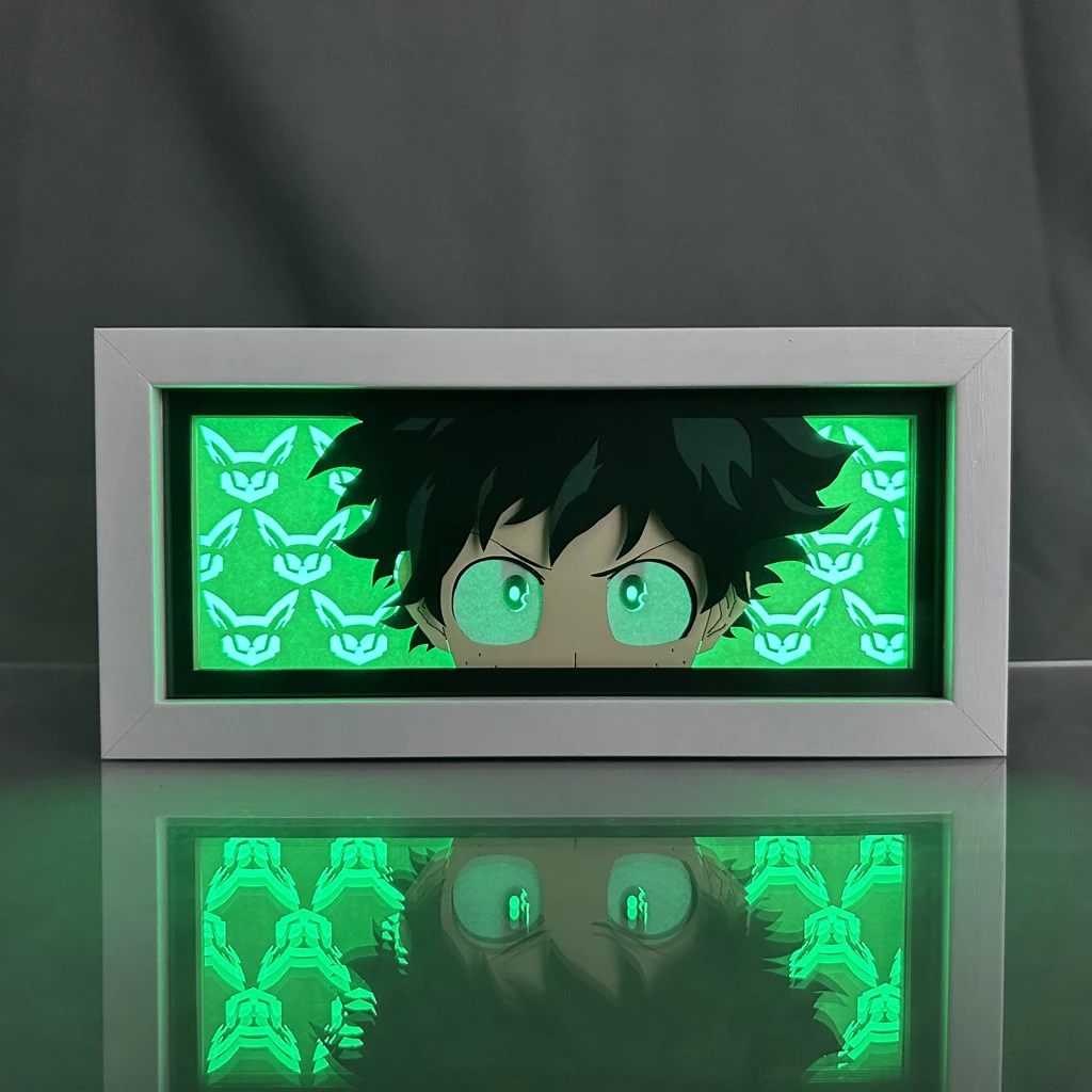 My Hero Academia Anime Light Box Mdf Wood Frame Laser Paper Cut Shadow ...