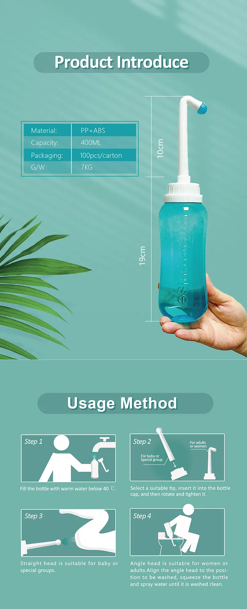 Waterpulse Intimate Wash Bottle - Portable Feminine Hygiene