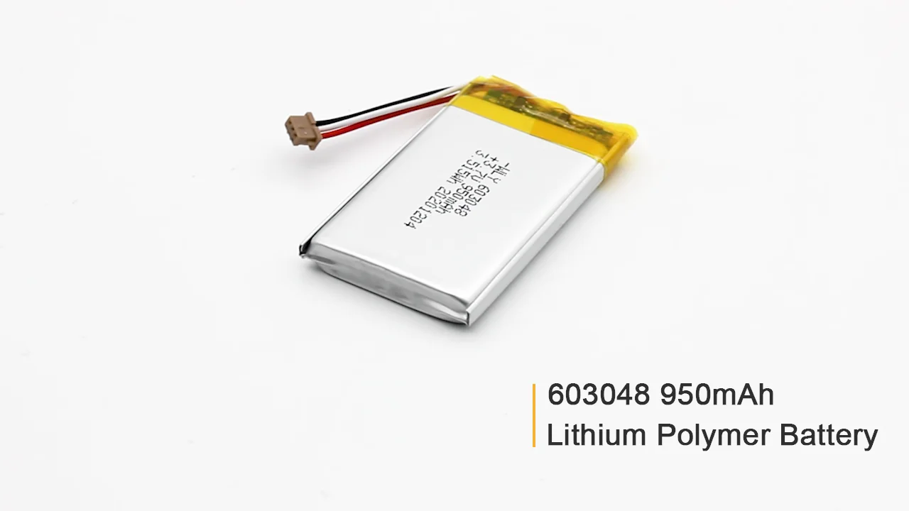High Discharge Rechargeable Lithium Cells 603048 3.7v 900mah Lipo ...
