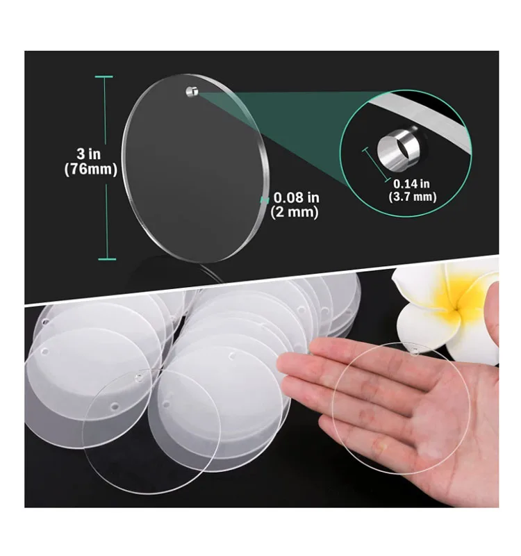 Round Clear Acrylic Circle Blank for DIY Crafts & Keychains ...
