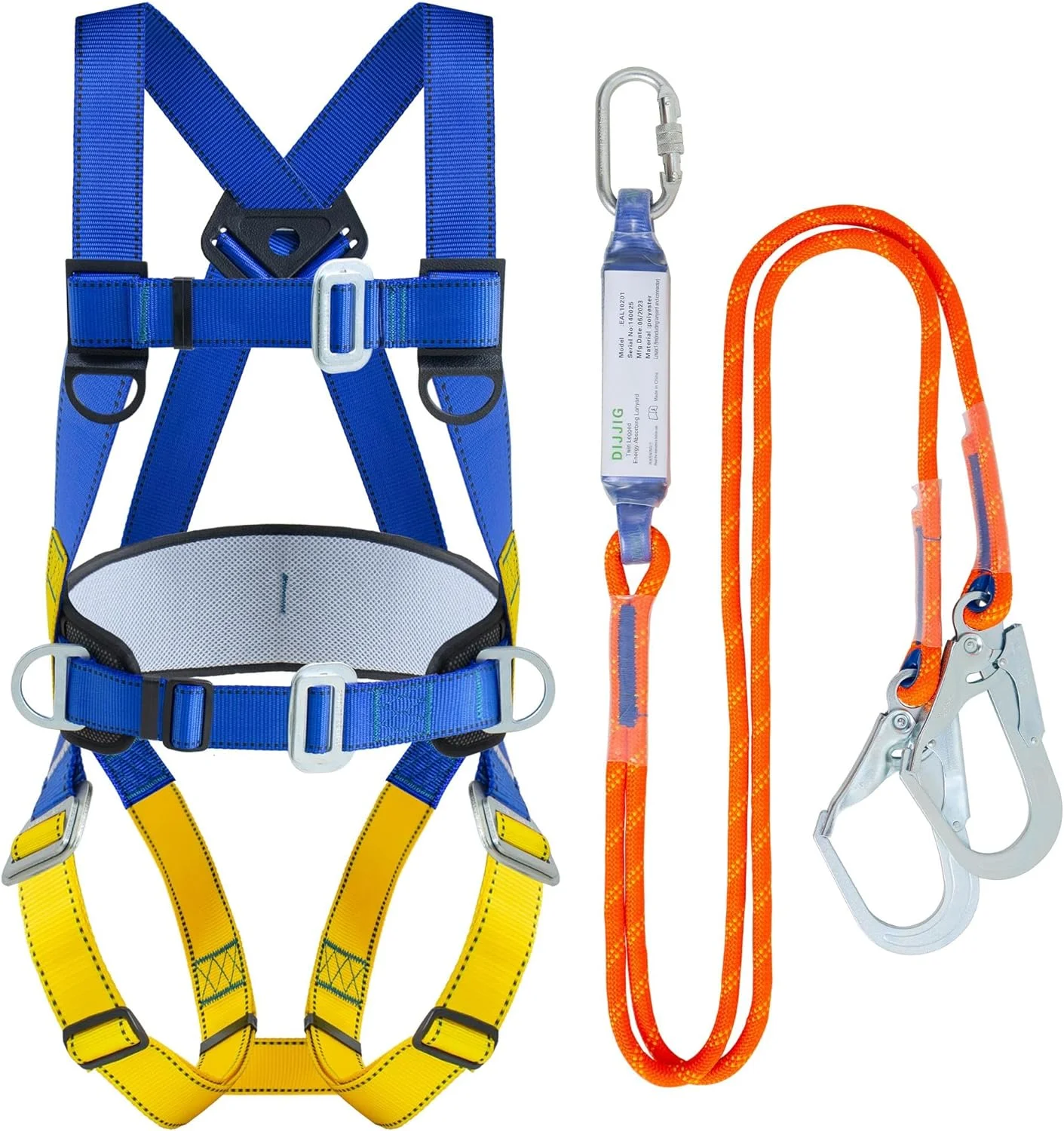 Blue Safety Harness Fall Protection Kit Full Body Roofing Harnesses ...