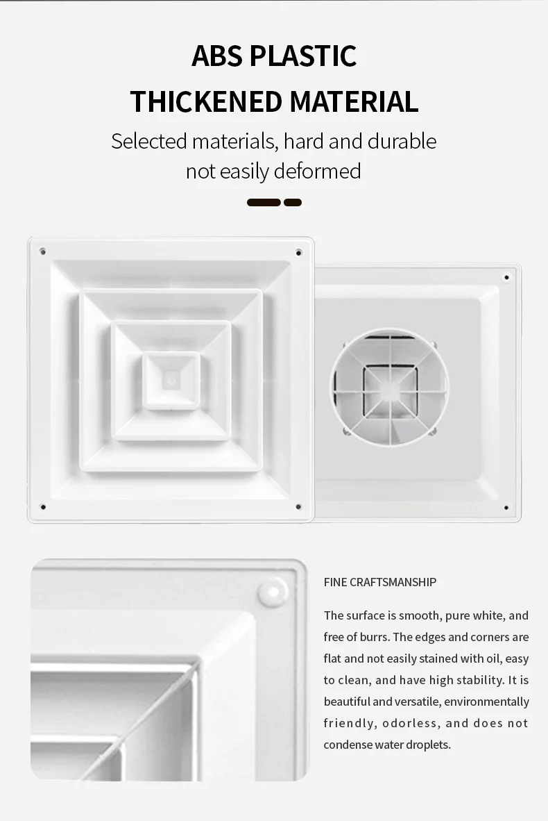 Plastic Square Diffuser Square To Circular Exhaust Louver Anti ...