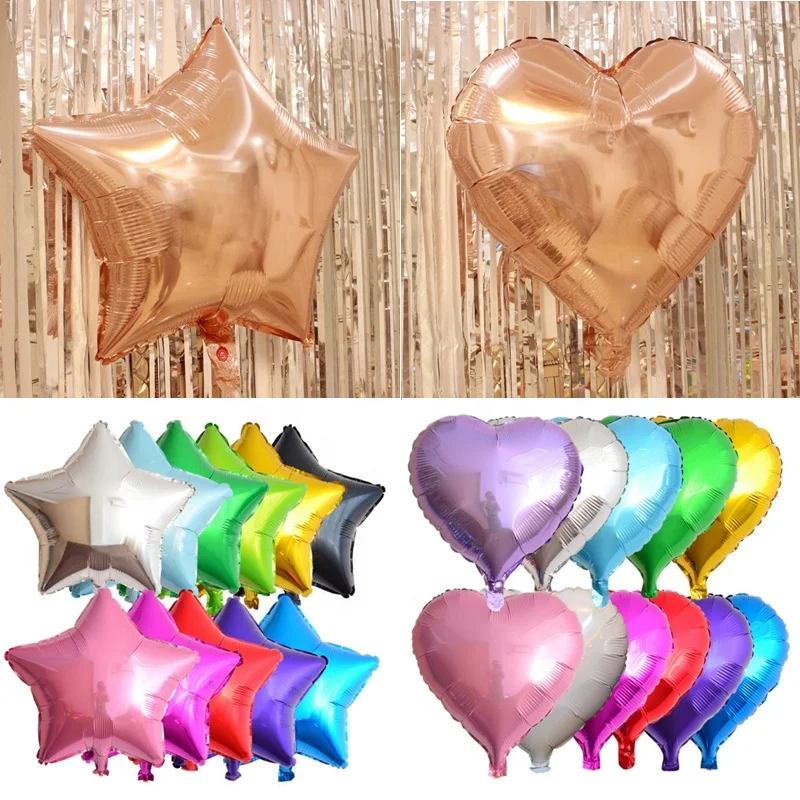 Foil Heart Shape Balloon for Wedding Valentines and Happy Birthday Day ...