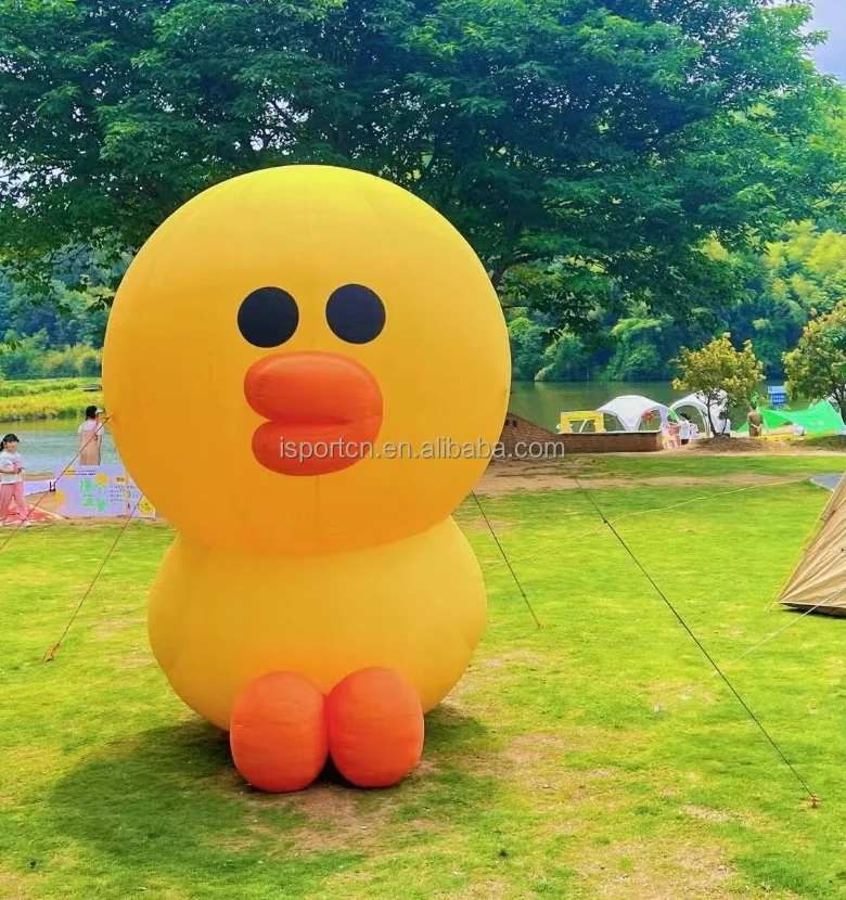 Giant Inflatable Cartoon Yellow Rubber Duck , Water Fixed Yellow Duck ...
