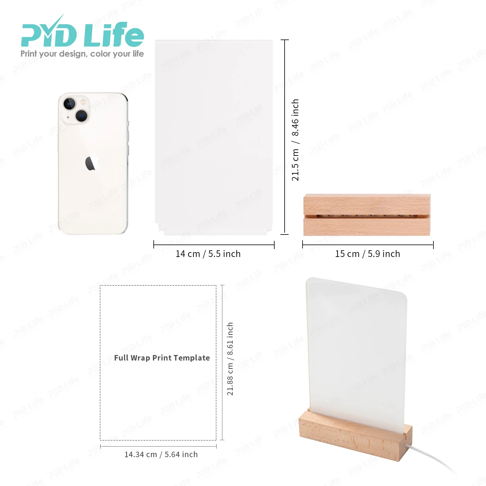 PYD Life Personalized Photo 3D LED Lamp - Valentines Gift