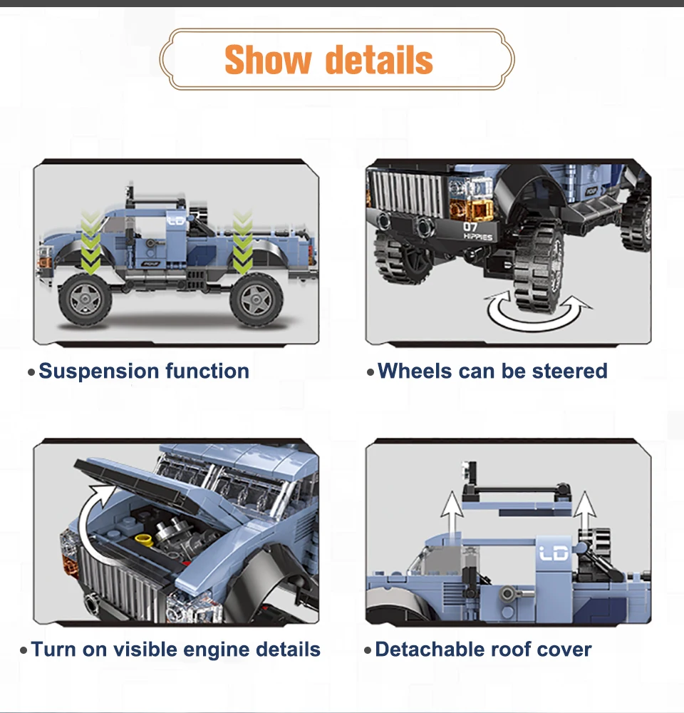 Technical Super Bigfoot Monsters Truck Building Block Off-road Vehicle ...