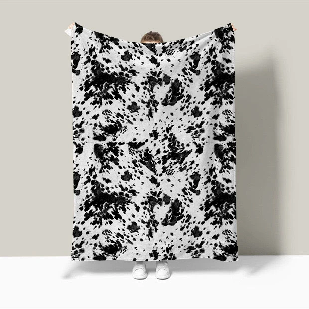 Cow Print Ranch Wild West Rodeo Aztec Emerald Flannel Coverlet for ...