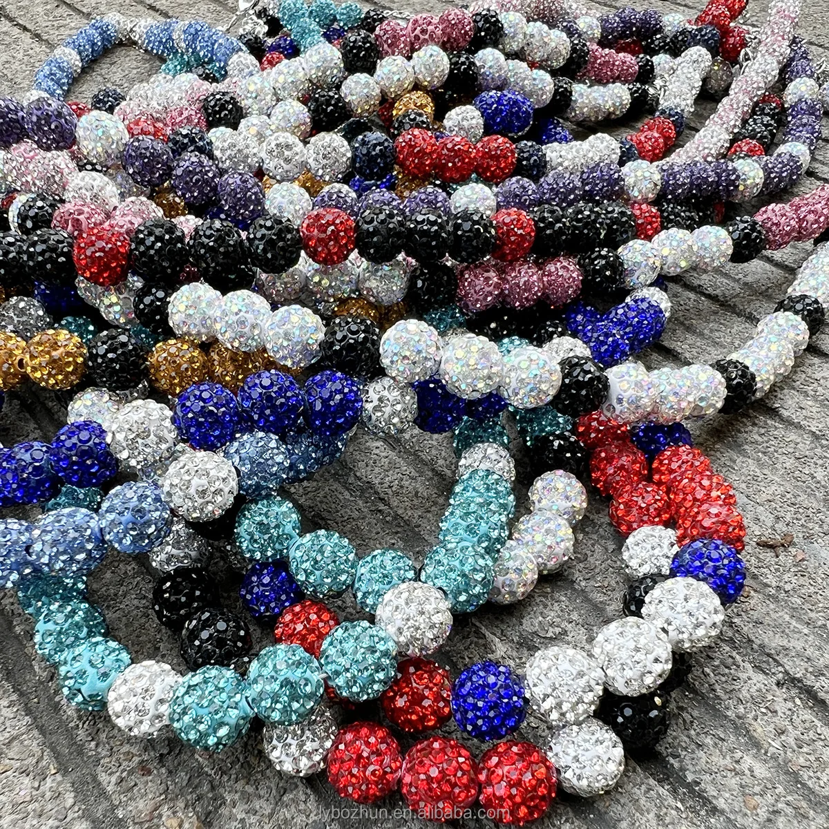 Rhinestone Baseball Inspired Beaded Necklace - Discoball