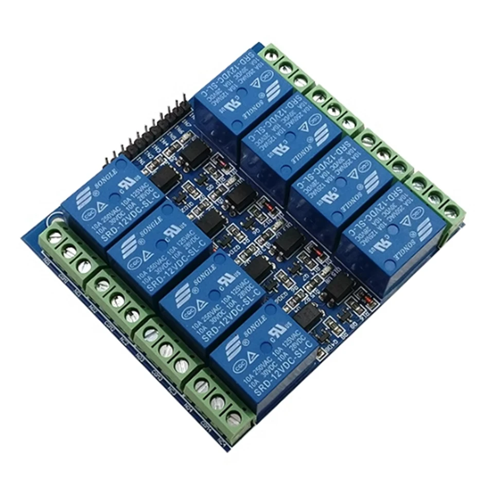 8-channel relay module 12V 10A optical coupler isolation type| Alibaba.com