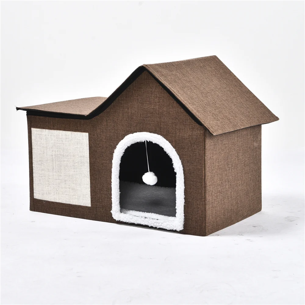 Luxury Cat Cave Condo House Scratcher Pet Puppy Cat Bed House ...