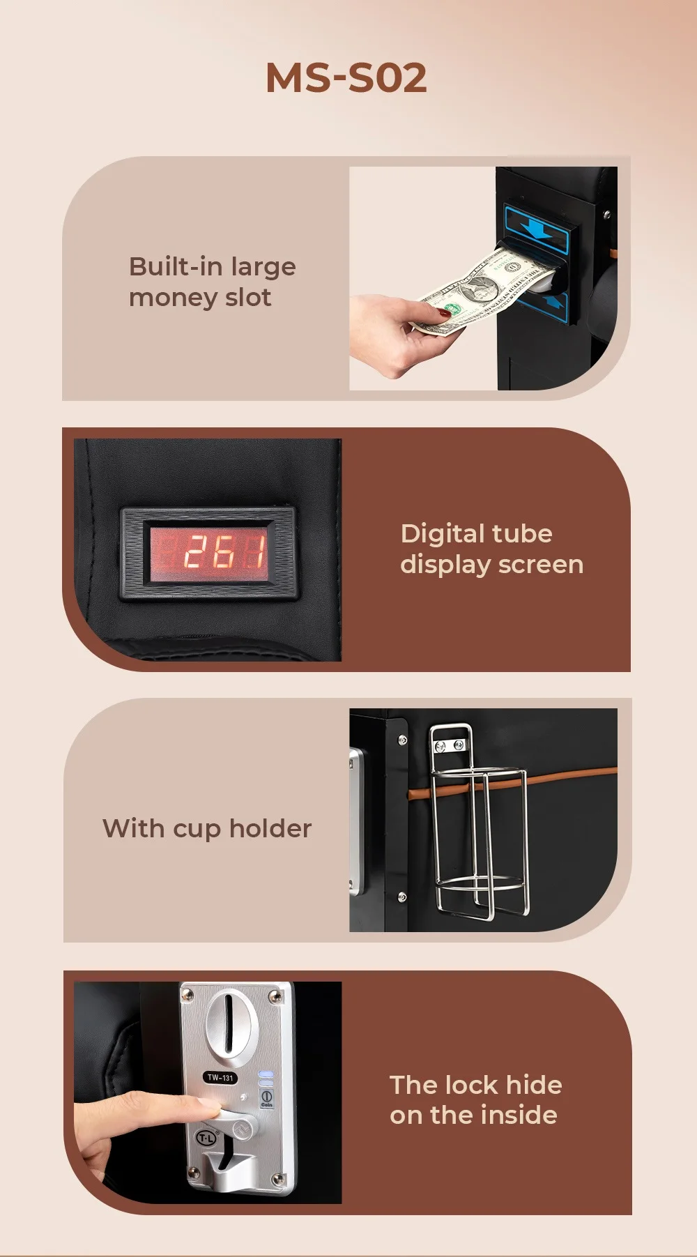 Commercial Use Mall Coin Vending Massage Chair Vending Machine Card Reader