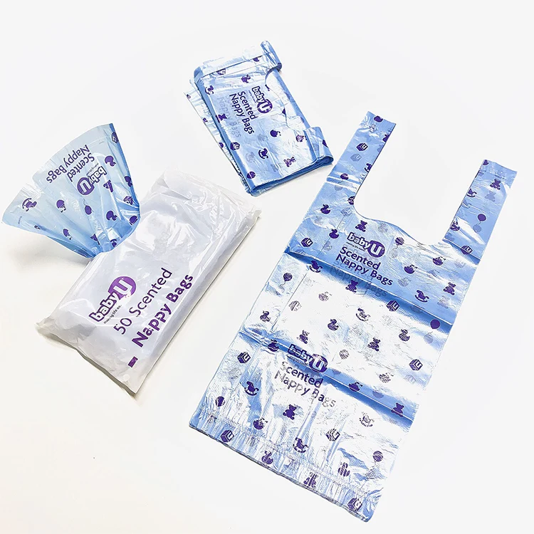 Custom Biodegradable Disposable Pe Diaper Sacks Baby Plastic Disposable ...