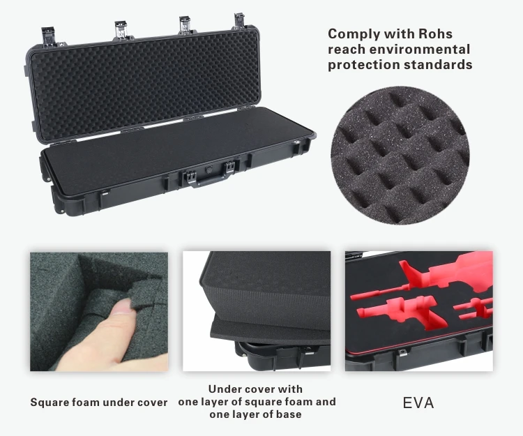 Portable Long Rolling Rugged Cargo Boxes - Shockproof Gun Case