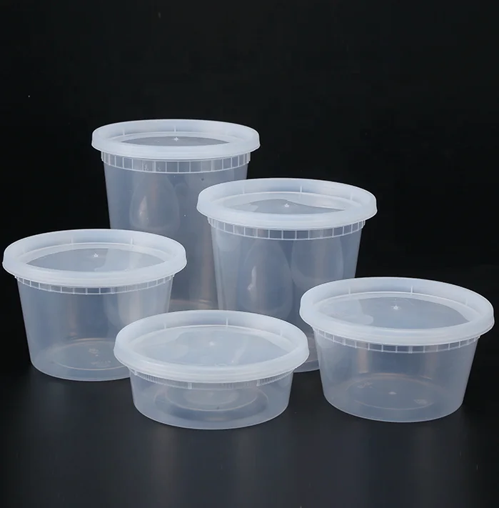 16oz 24oz 32 oz 8oz 12oz plastic leak proof circular food storage ...