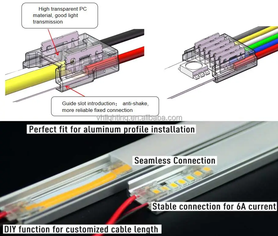 Smd Cob 8mm 10mm 12mm Rgb Cct Led Strip Light Corner Connector ...