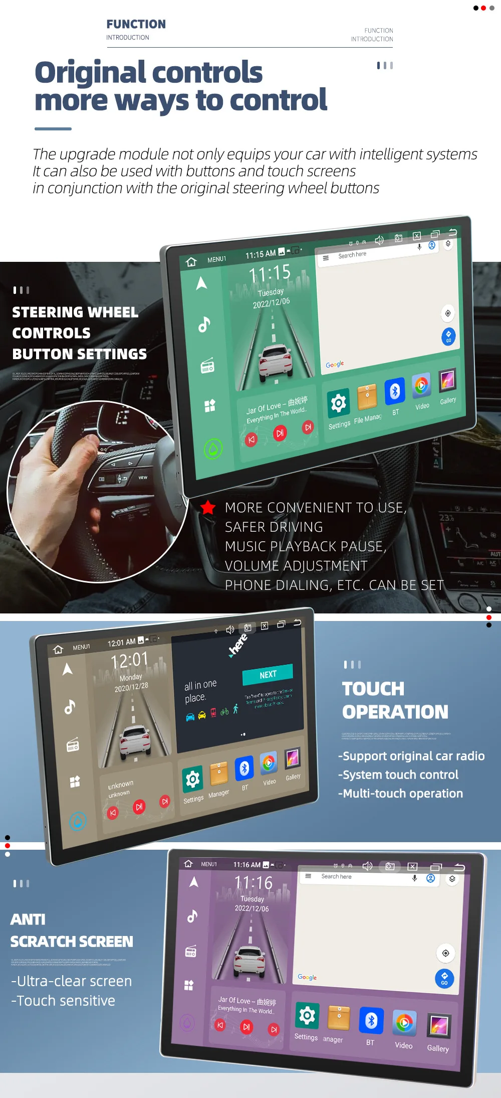 13.3 Inch Android 11 Car Stereo Multimedia Gps Intelligent Navigation ...