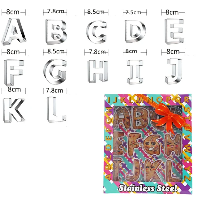 Hot Sale Stainless Steel Arabic Alphabet Cookie Cutter Set 12pcs ...