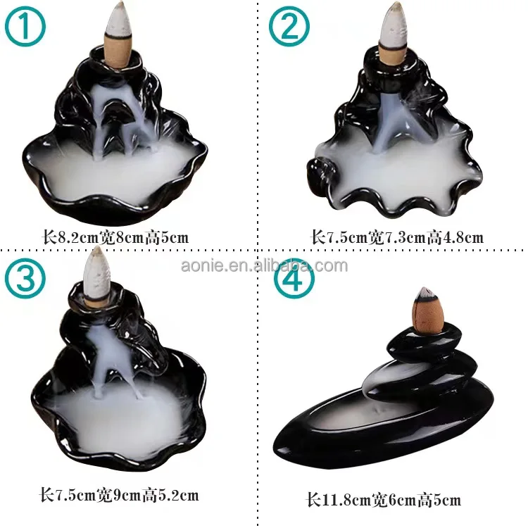 Reverse Flow Aromatherapy Tower Incense Cone Holder Waterfall Incense ...