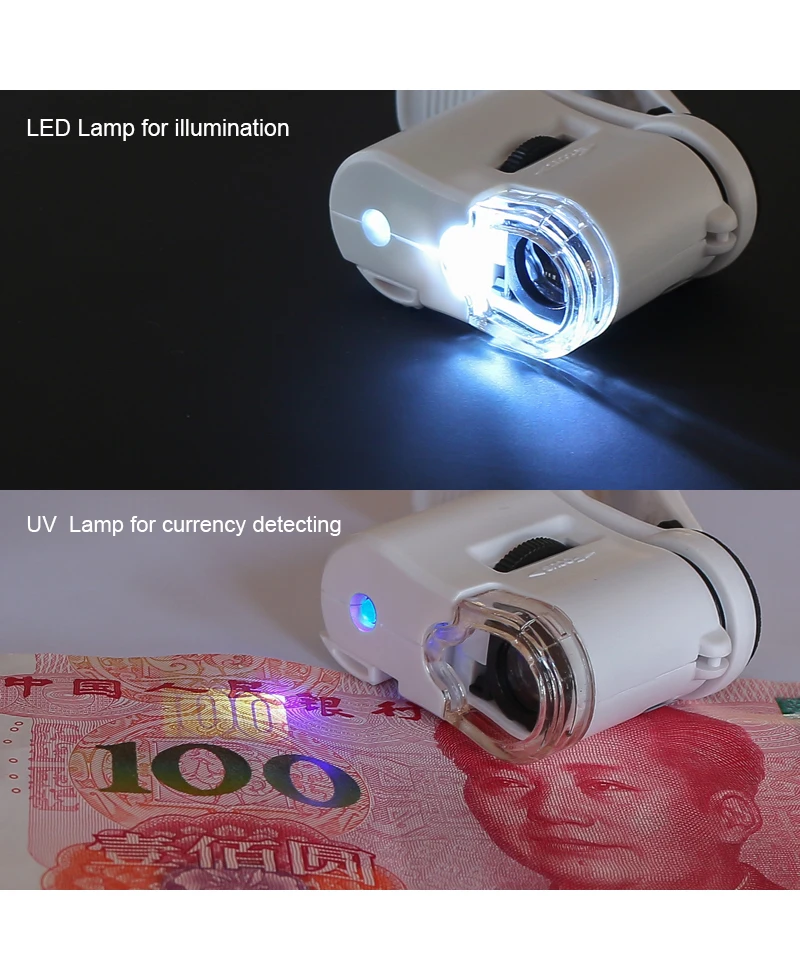 Universal Clip Microscope LED 60X - Jewelry Detecting Tool