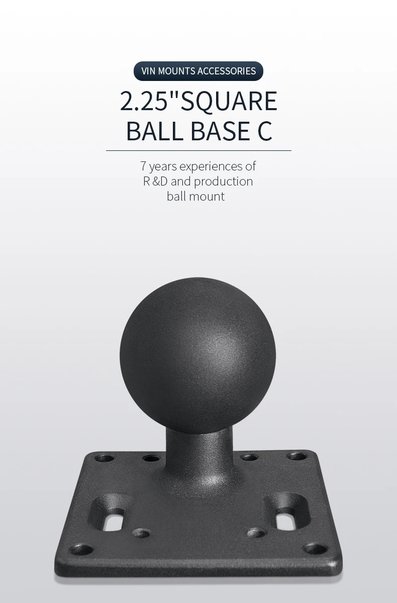75mm X 75mm VESA Mounting Plate with 2.25" D Ball for Industrial Equipment