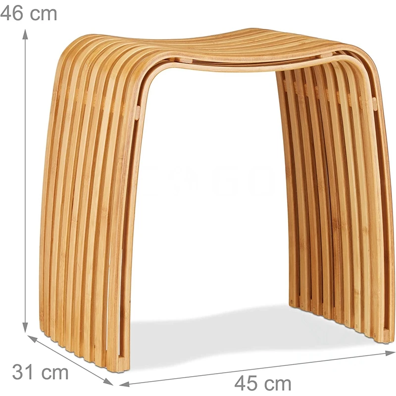 Elegant Bamboo Shower Bench - Scandinavian Design Stool