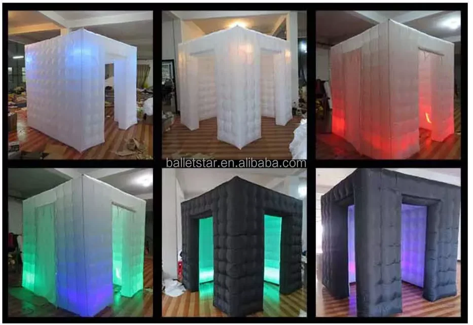 3 Doors Inflatable LED Photo Booth Tent - 10x10 Customized