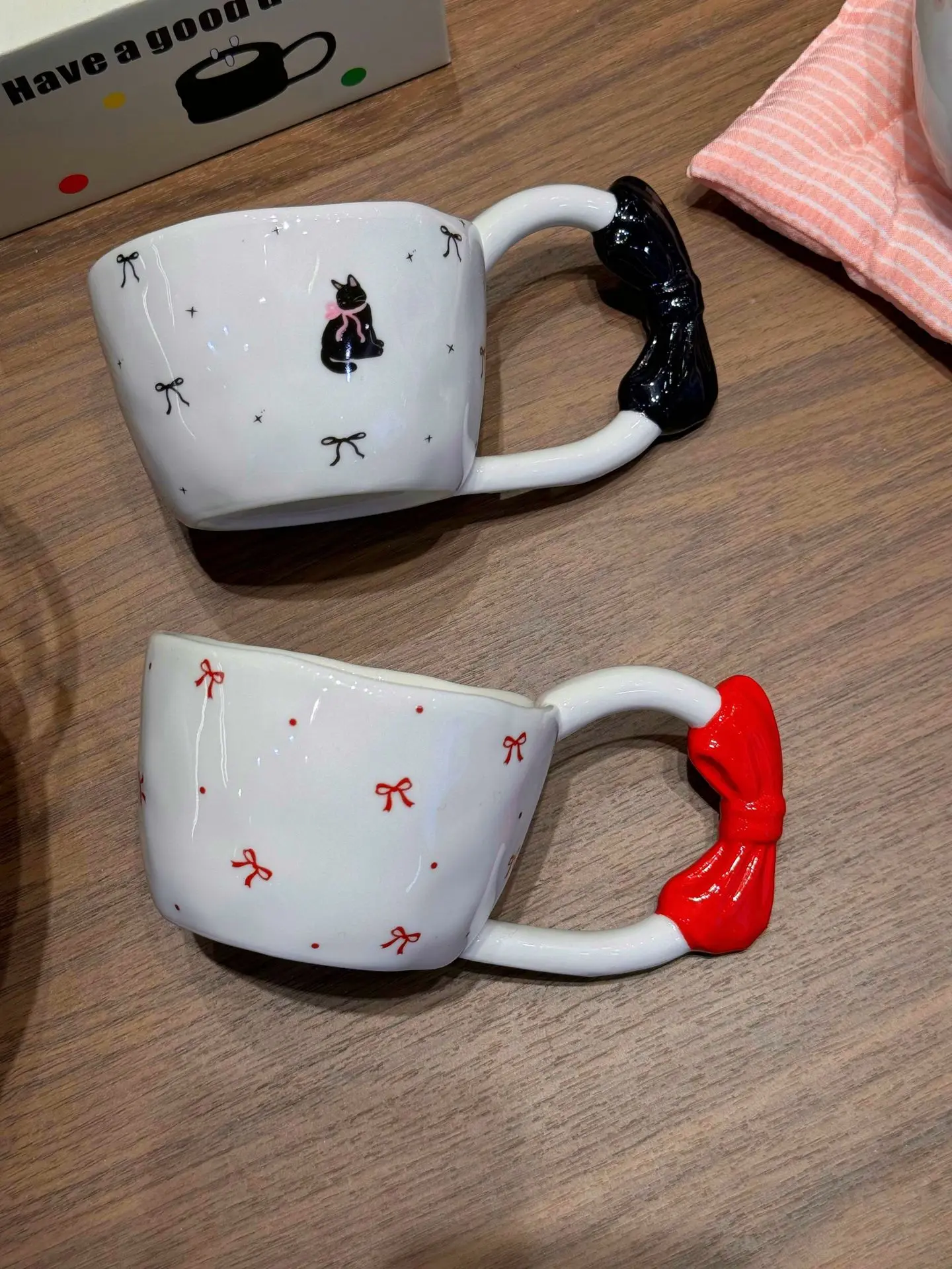 Lelyi Ins Cute Butterfly Handle Large Ears Ceramic Cup Wholesale ...