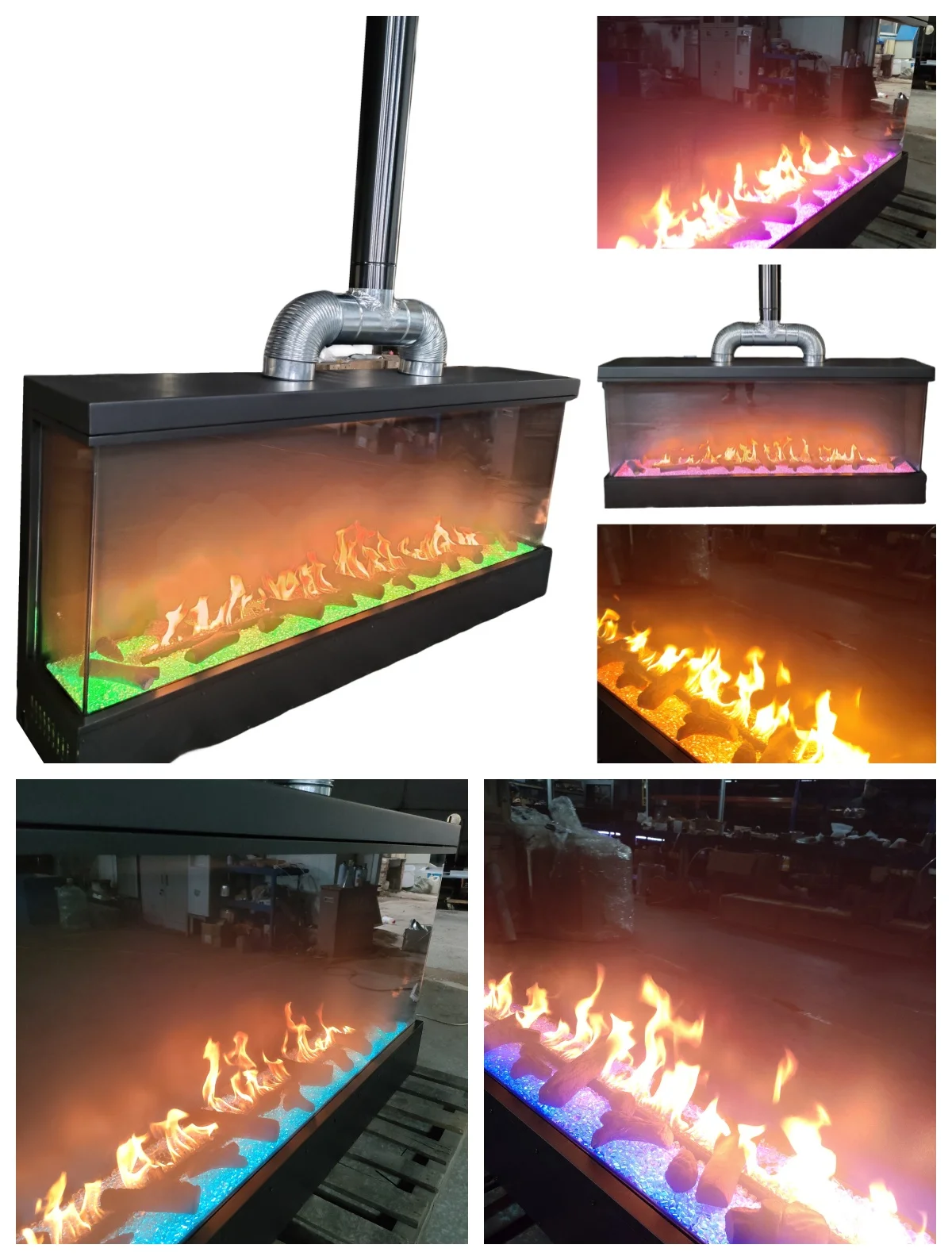 Gas Fireplace with LED Lights - Elegant Home Heating