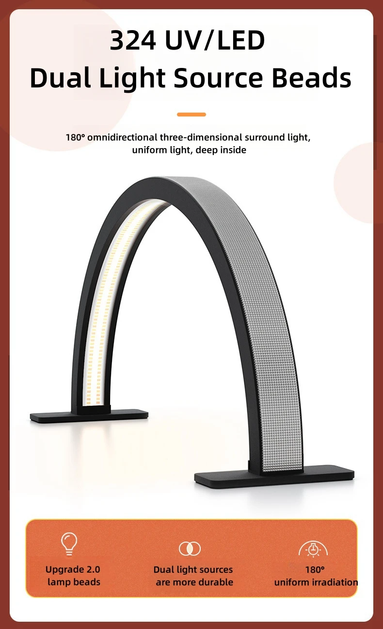 Manicure Eyelash Beauty Arch Led Table Lamp Desktop Ring Diamonds Half ...