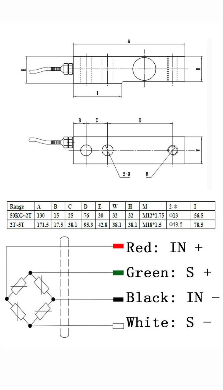 Cantilever Structure Shear Beam Load Cell Mounting 100 200 300 500kg 1t ...