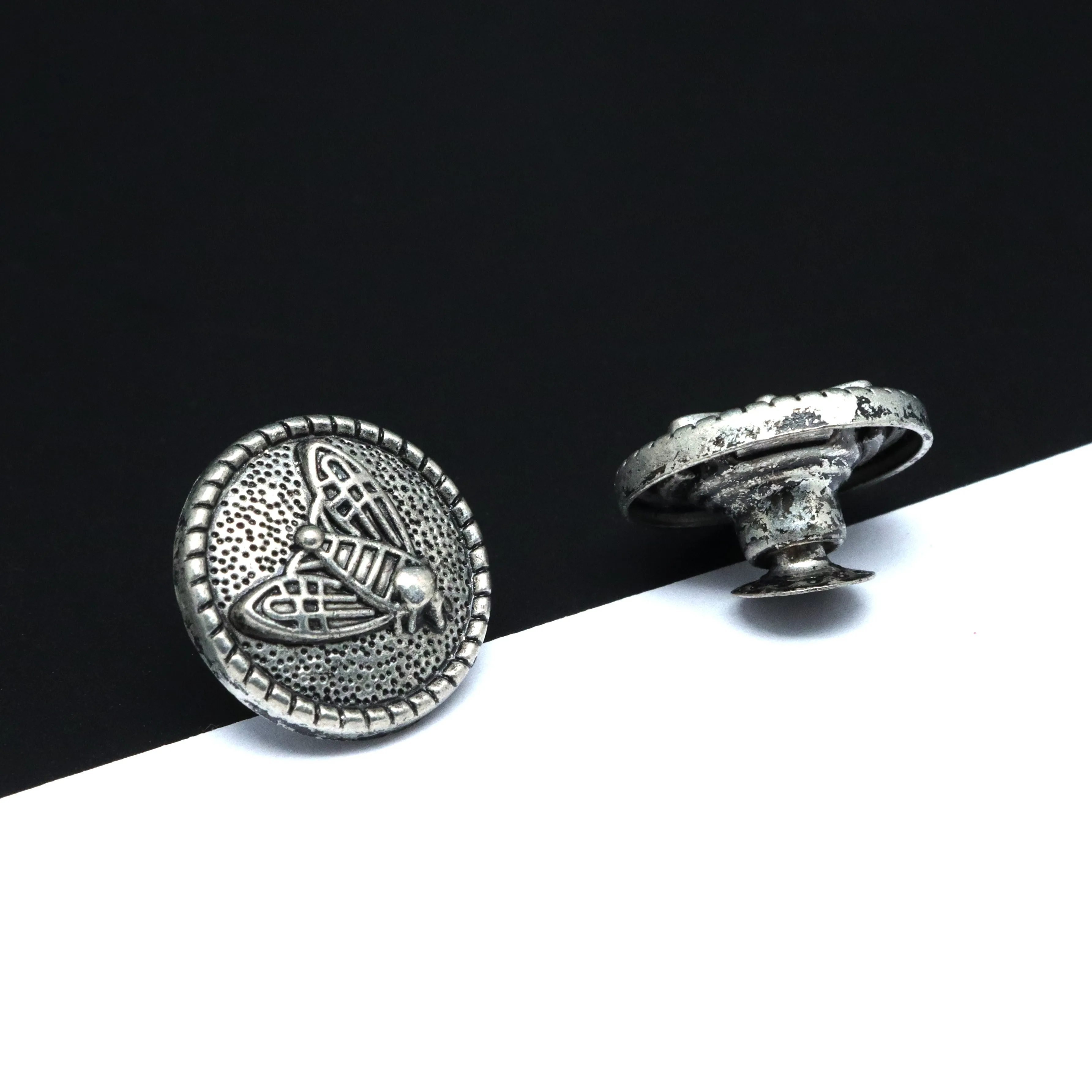 2025 New Designer Jeans Button Custom Relief Emboss Logo Plated Round ...