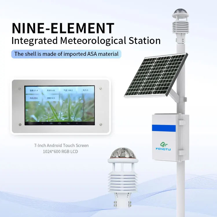 9 Elements Micro Weather Station Temperature Humidity Pressure Rainfall ...