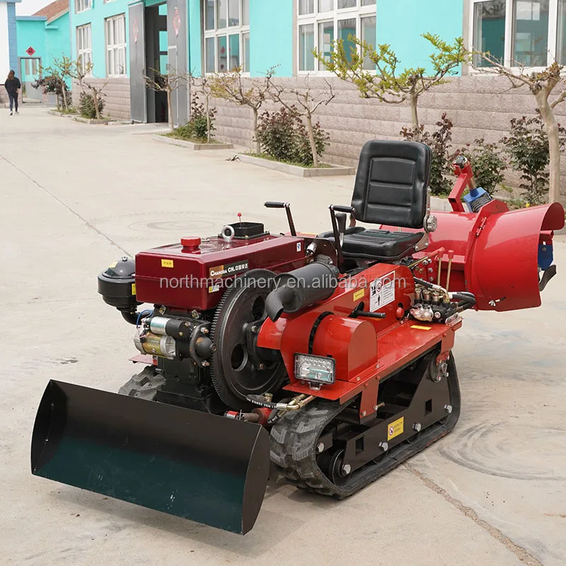 Big Double Plow Crawler Rotary Tiller Diesel Engine 25HP/35 Hp