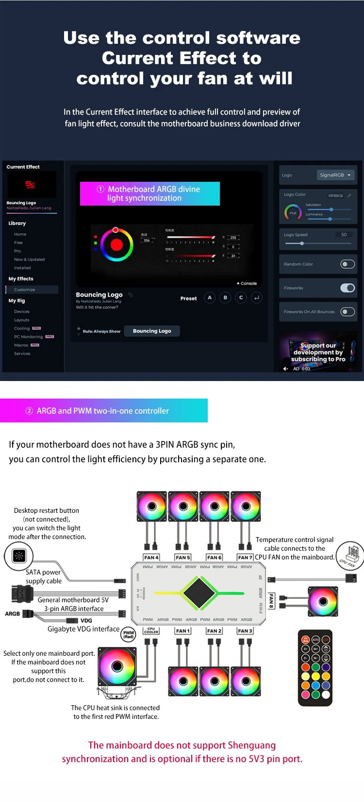 2024 New Argb Mirror Cooler Fans With Controller Oem Pc Case Fans ...