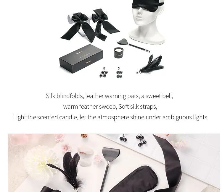 Sm Handcuffs Eyes Mask Feather Whip High-end Flirt 3pcs Bdsm Sexy ...