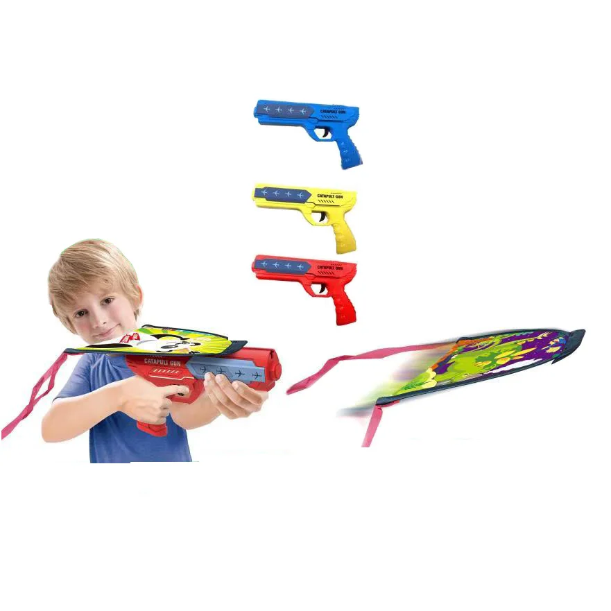 New Arrival 3 Colors Flying Kite Catapult Toy Guns Fly A Kite Toys ...