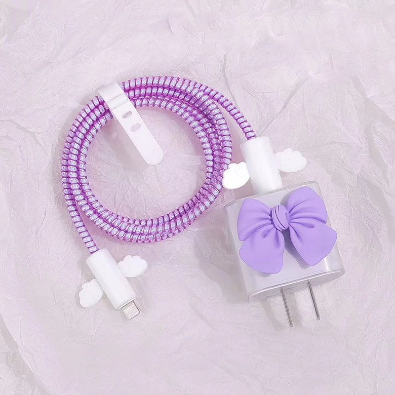 For Iphone 11 12 Data Line Usb Cable Winder Spiral Protector For Apple ...