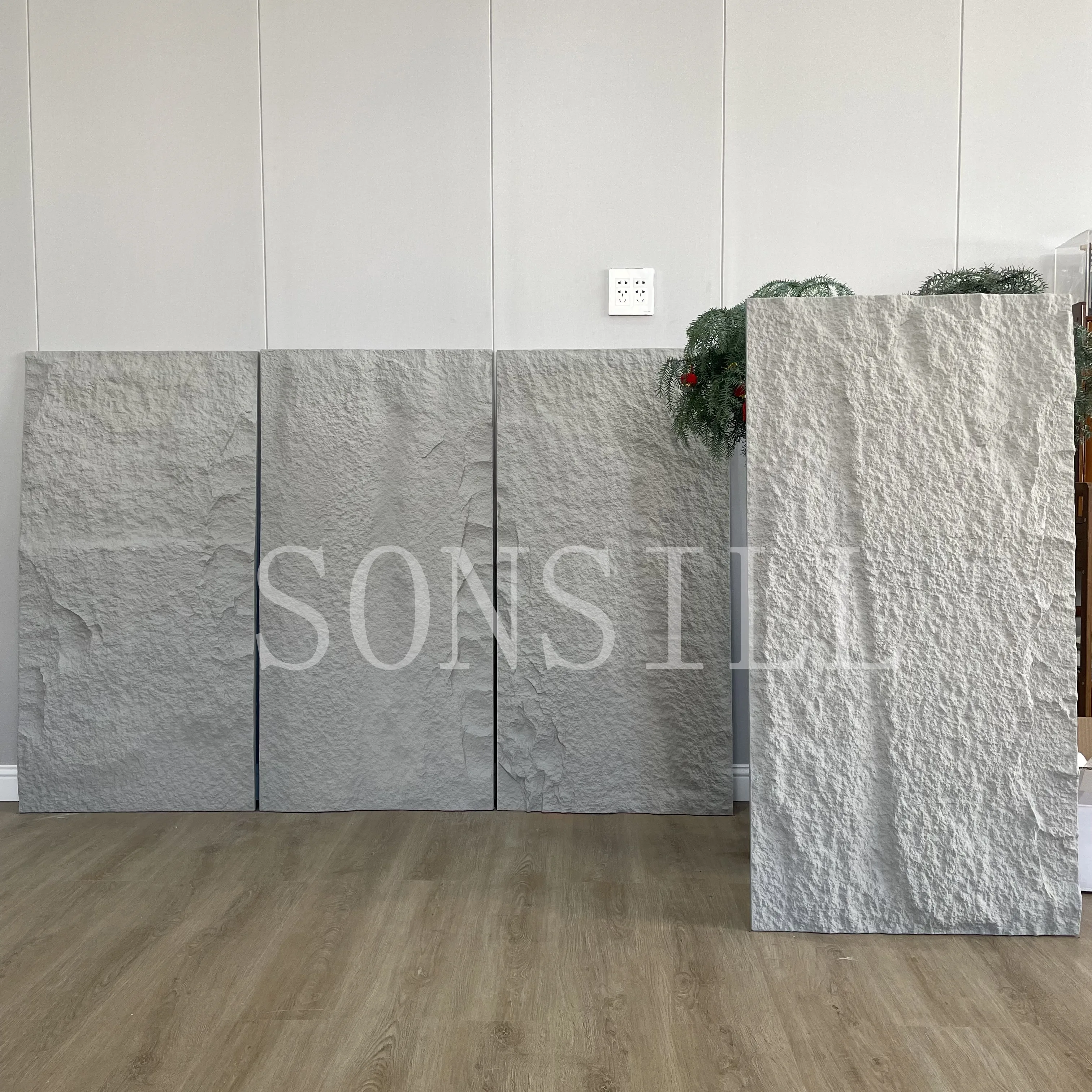 Waterproof Outdoor PU Faux Stone Tile Solid Surface Stone Exterior Wall ...