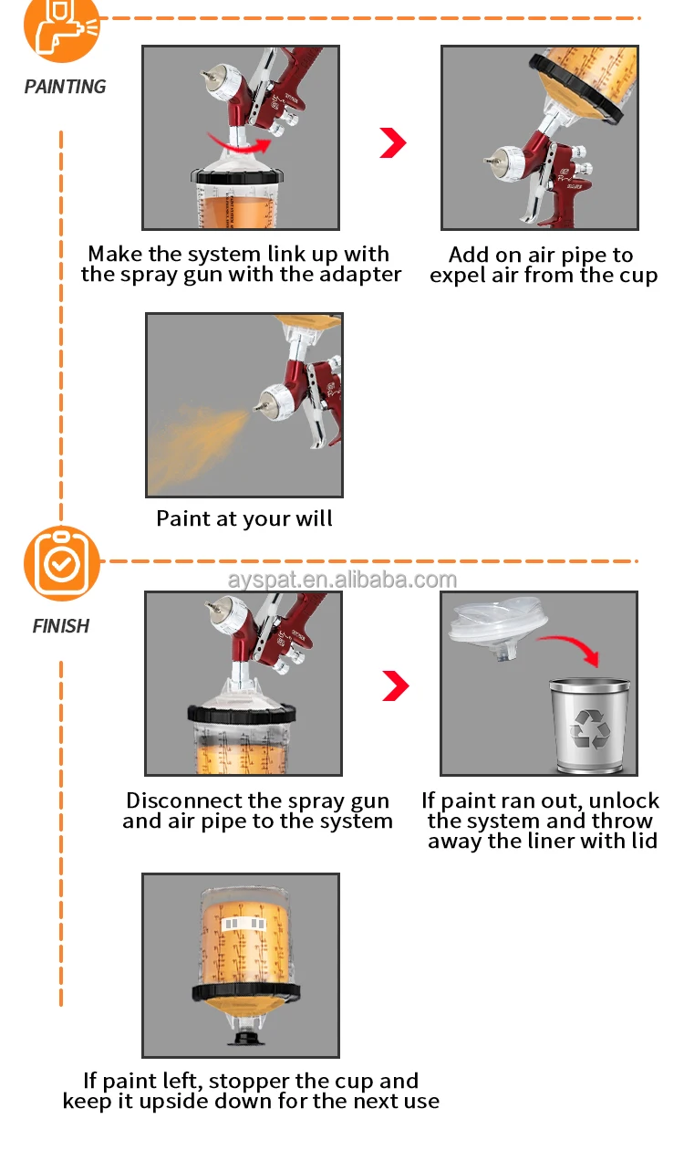 Hot Selling 600ml 125mic Spray Painting Gun Cup And Paint Measuring Cup ...