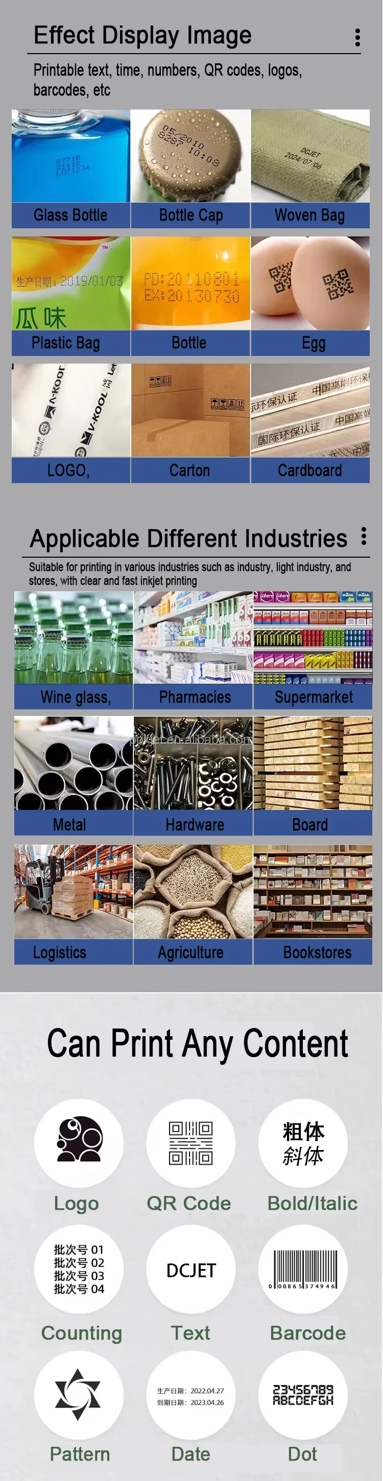 12.7Mm Expiry Date Logo Qr Code Barcode Printing Machine Batch Coding ...