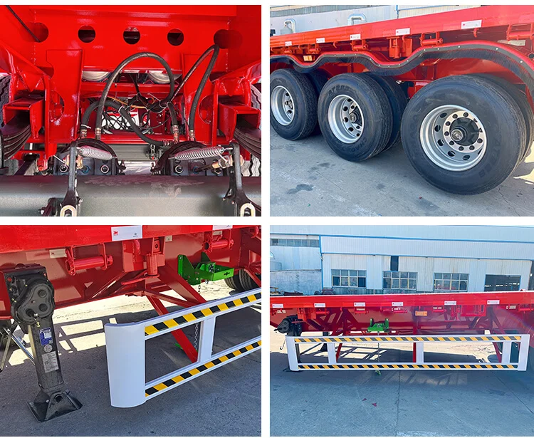 Heavy Duty Equipment Transport Lowboy 100 Ton 4 Axles Lowbed Float Semi ...
