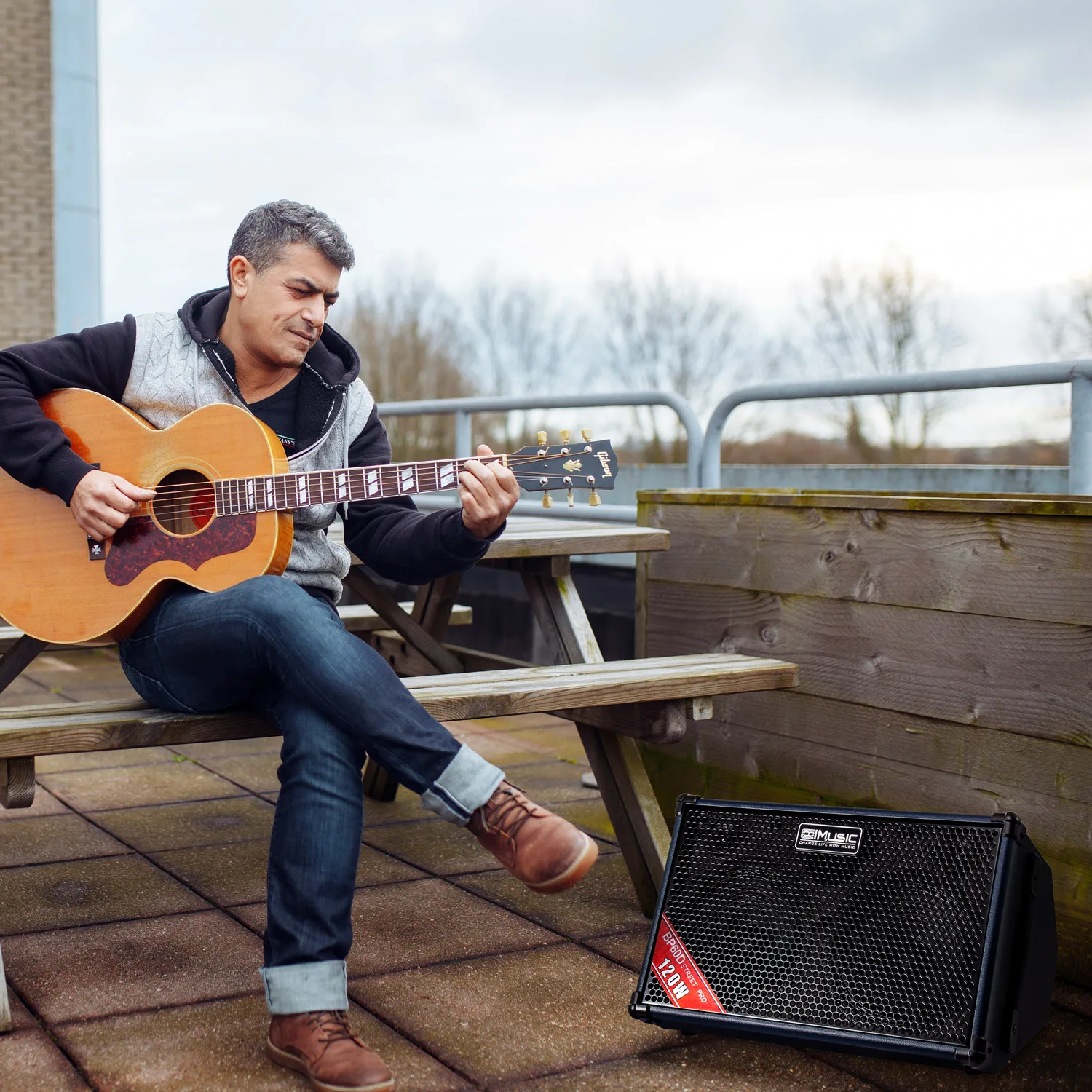 120W Acoustic Guitar Amplifier with USB & Effects