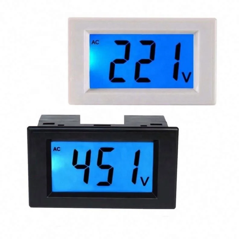 Mini Digital Voltmeter Ac80-500v Blue Lcd Voltage Panel Meter Volt ...