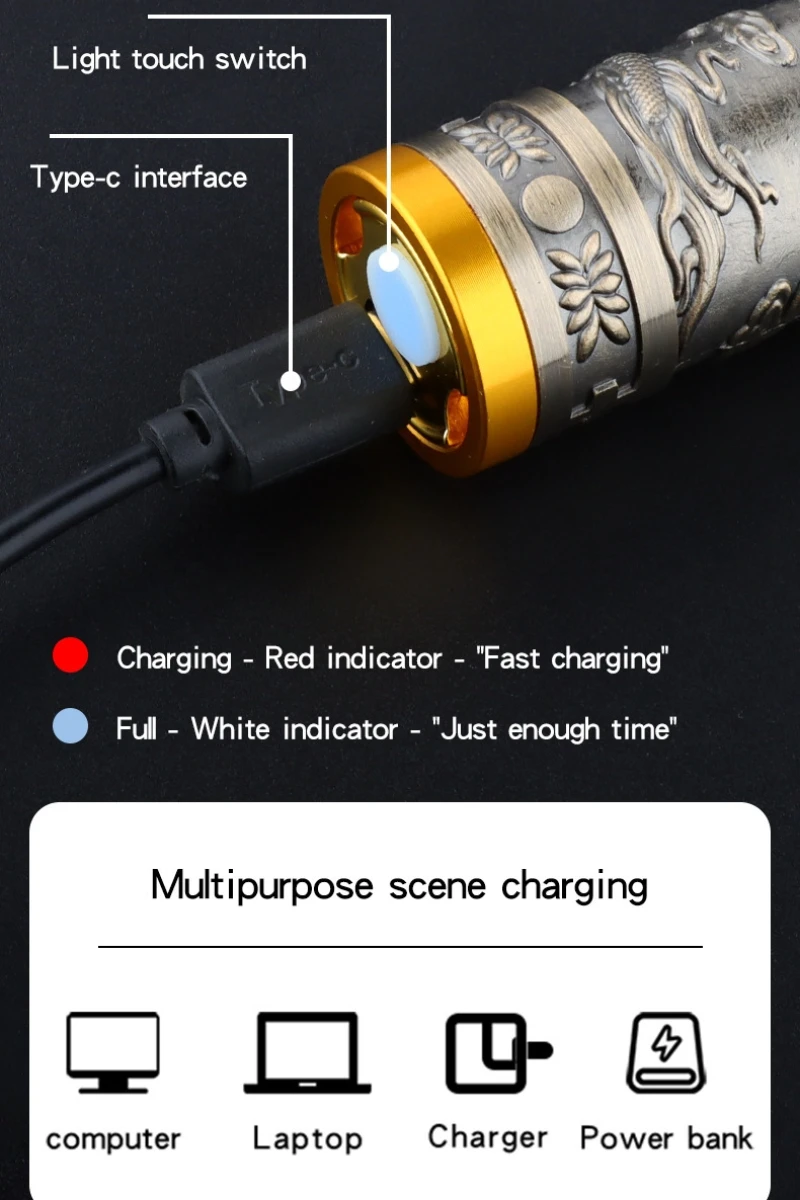 Dragon Design Type-C USB Charging Cordless Trimmer & Shaver Hair ...