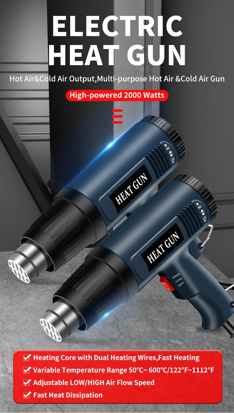 2000W Heat Gun - Versatile Tool for DIY and Industrial Use