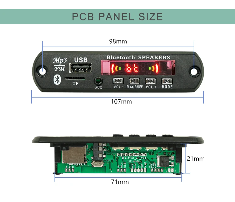MP3 Player Transformer - Bluetooth PCB Module with 32GB