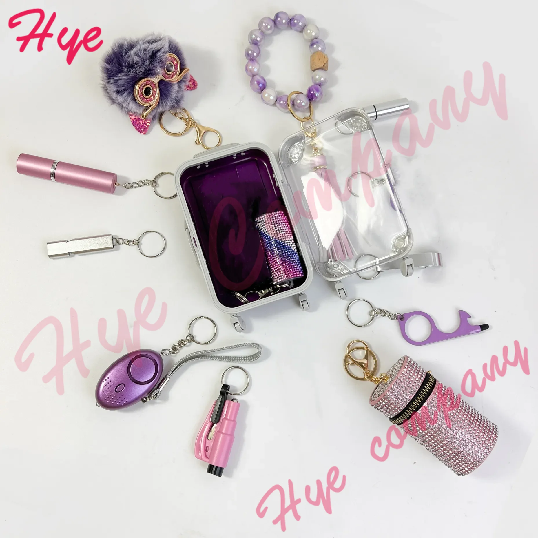 Wholesale Self Defense Supplies Plastic Spray Shell Keychain Alarm ...