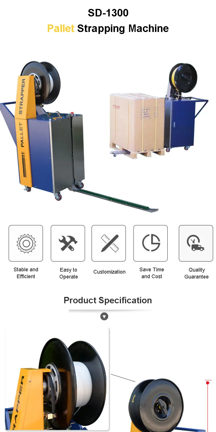 Wooden Box Semi Automatic Poly Strapping Machine PP Band Carton Pallet ...