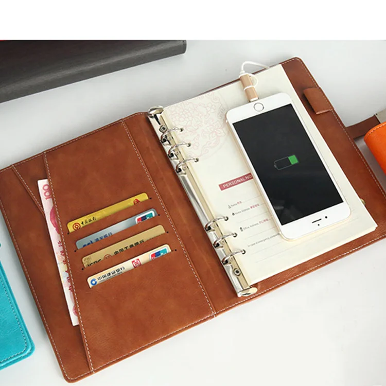 8000mah Power Bank Diary Planner Note Book with Wireless Charging