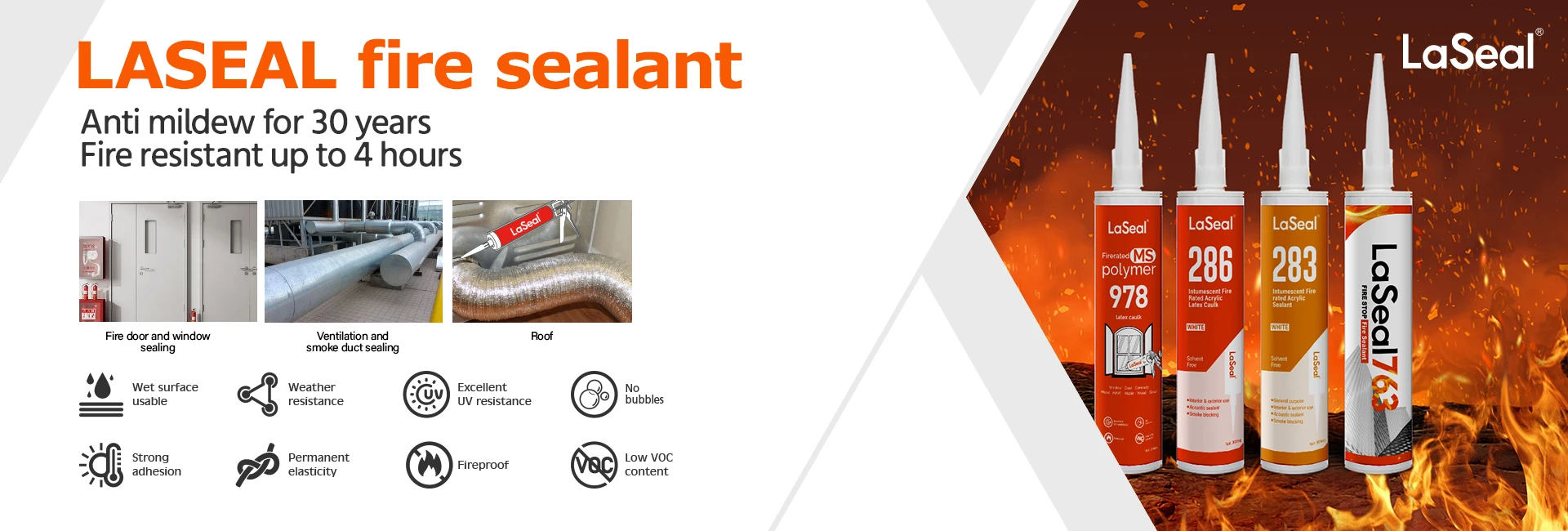Kastar China Manufacturer Excellent Fire Resistance Fireproof Silicone Sealant Neutral High ...